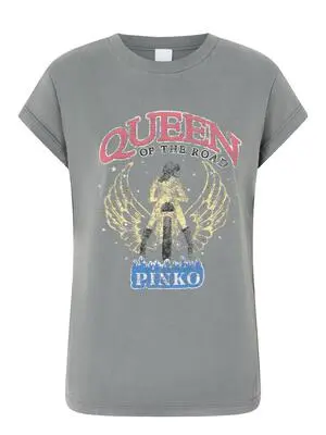Pinko Biker Print T-shirt - Gray