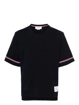 Thom Browne Rwb-stripe Crewneck T-shirt - Blue