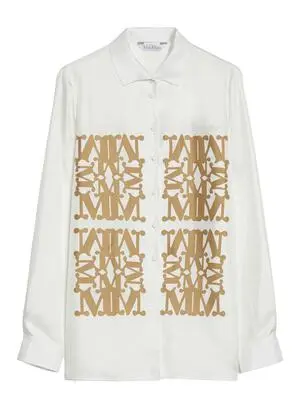 Max Mara Max Mara Logo Print Long-Sleeve Shirt Vanilla