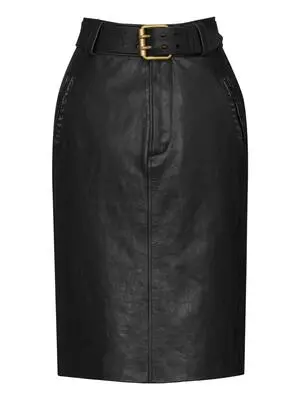 Saint Laurent High-waisted Pencil Skirt - Black