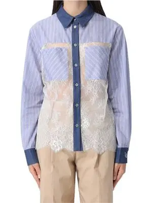 Liu Jo Long Sleeve Shirt With Patchwork And Lace Details - Multicolor