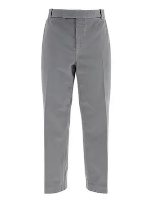 Thom Browne Tapered Leg Chinos With Pressed Crease - Medium Gray