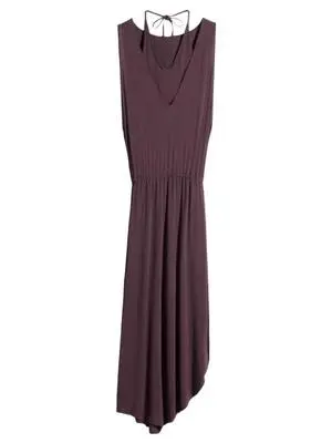 LEMAIRE Ruched Sleeveless V-neck Dress - Purple