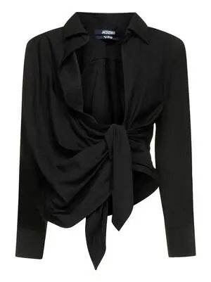 Jacquemus Knot Detail Shirt - Black