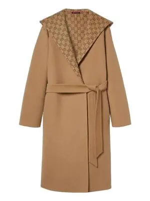 Gucci Reversible Gg Logo Coat - Camel And Ebony