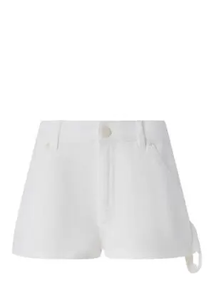 Pinko Logo Patch Denim Shorts - White
