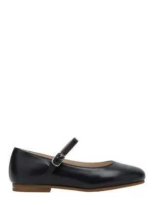 IL GUFO Ballet Flats With Adjustable Ankle Strap - Black