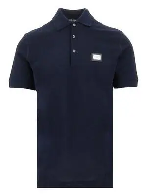 Dolce & Gabbana Dolce Gabbana Logo Plaque Polo Shirt - Black