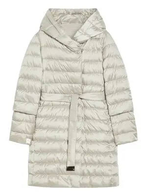 Max Mara Reversible Down Jacket In Water-repellent Satin - Nude