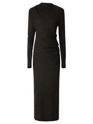 Soeur Gisee Draped Midi Dress - Black