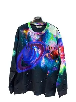 Valentino Garavani Vltn Logo Printed Hoodie - Black