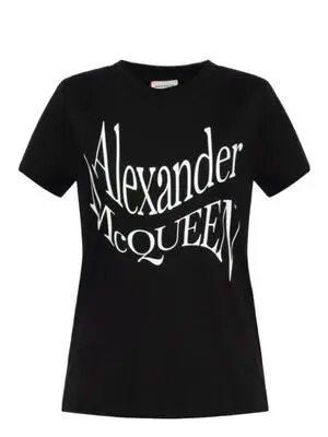 Alexander McQueen Logo Printed Crewneck T-shirt - Black