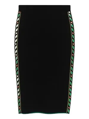 Casablanca Laurel Knitted Midi Skirt - Black/multicolor