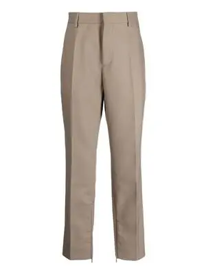 Off-White Zip-detail Cotton Tailored Trousers - Nude