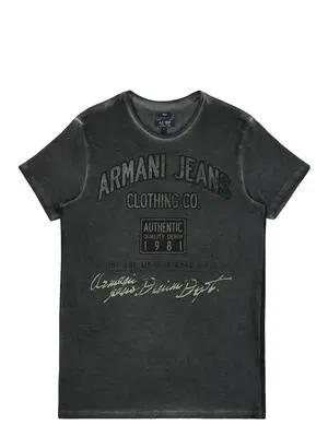 Emporio Armani Round-necked Logo T-shirt - Black