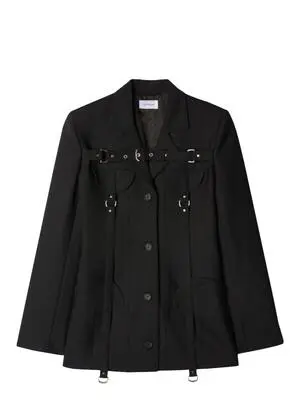 Off-White Buckle-detailed Long-sleeved Jacket - Black