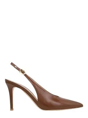 GIANVITO ROSSI Robbie Pointed Toe Slingback Pumps - Brown