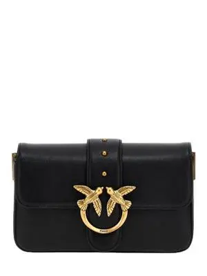 Pinko Love Birds Buckled Mini Shoulder Bag - Black