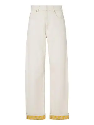 Fendi Logo Detailed Straight-leg Jeans - Light Brown