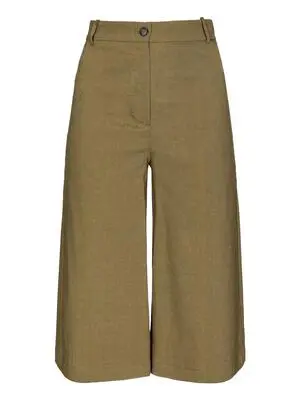 Pinko Pinko High Waist Wide-Leg Shorts Green