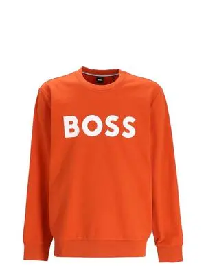 Hugo Boss Logo Print Organic Cotton Sweatshirt - Orange