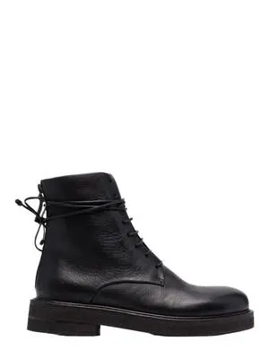 Marsèll Leather Ankle Boots With Zip And Tie Fastening - Black