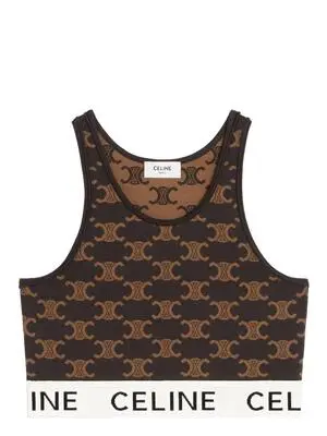 Celine Logo Print Knit Vest - Black