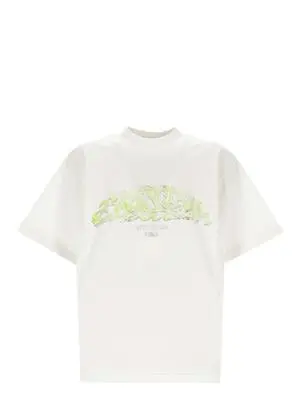 Balenciaga Logo Printed Crewneck T-shirt - White