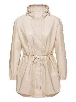 Moncler Moncler Weteau Ruched Hooded Rain Jacket Light Beige