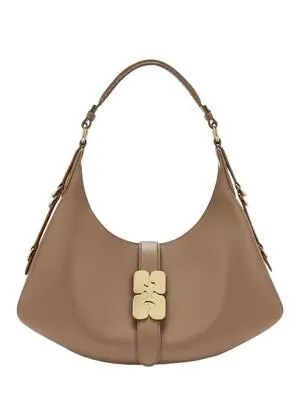 GANNI Logo Hardware Shoulder Bag - Coco Mocha