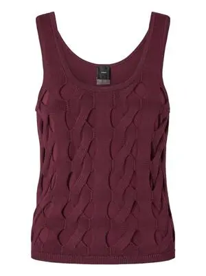Pinko Cut-out Knitted Sleeveless Top - Red