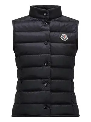 Moncler Packable Down Vest With Stand Collar - Black