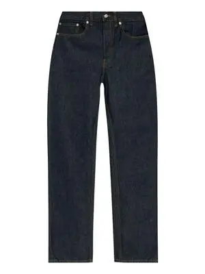 Dries Van Noten Logo Patch Straight Leg Jeans - Indigo