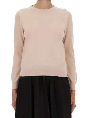 MAISON MARGIELA Crew Neck Long Sleeve T-shirt - Nude