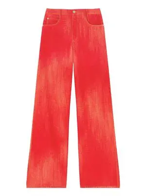 Ermanno Scervino Printed Jeans-effect Palazzo Trousers - Red