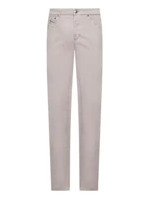 Brunello Cucinelli Brunello Cucinelli Logo Patch Straight Leg Trousers Nude