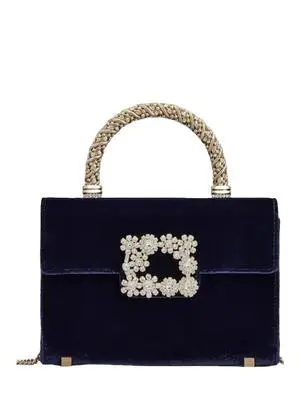 ROGER VIVIER Roger Vivier Flower Strass Jewel Buckle Mini Clutch Bag