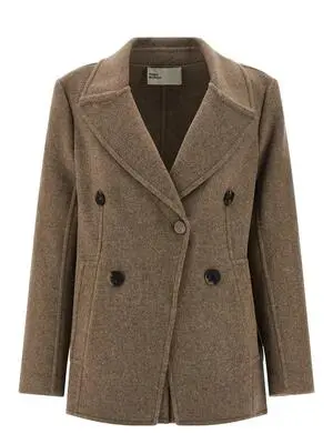 Tory Burch Double Breasted Blazer - Beige