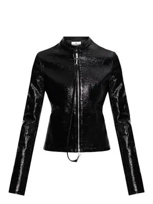 COURREGES Vinyl City Zip-up Jacket - Black