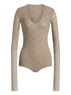 ALBERTA FERRETTI Alberta Ferretti Printed Tulle Bodysuit With Long Sleeves