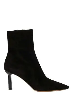 FERRAGAMO Pointed Toe Ankle Boots With Side Zip - Black