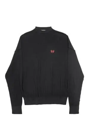 BALENCIAGA Balenciaga Cotton Knit Turtleneck Sweater With Embroidered Artwork