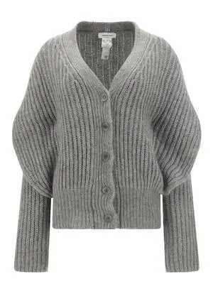 Fabiana Filippi Rib Trimmed Woven Cardigan - Gray