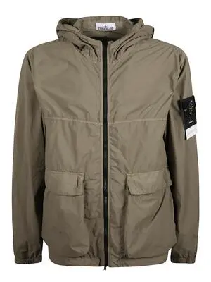 Stone Island Hooded Zip Jacket - Green