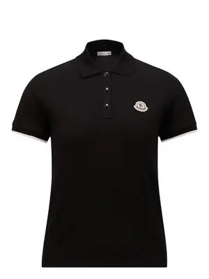 Moncler Moncler Logo Patch Short Sleeve Polo Shirt Black