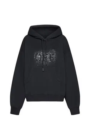 Off-White Drawstring Long-sleeved Hoodie - Black