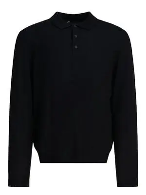Vince Vince Merino Knit Polo Shirt Black