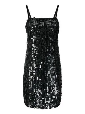 P.a.r.o.s.h Sleeveless Sequin Mini Dress - Black