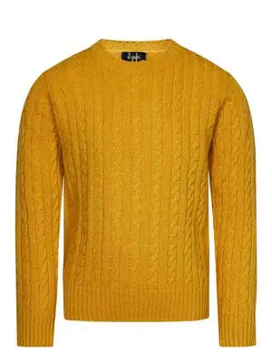 IL GUFO Cable Knit Jumper - Brown
