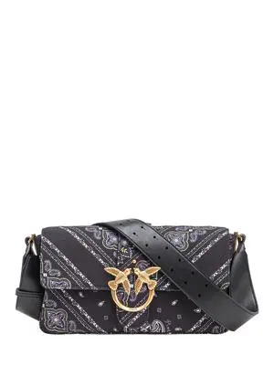 Pinko Flap Shoulder Bag With Adjustable Strap - Black